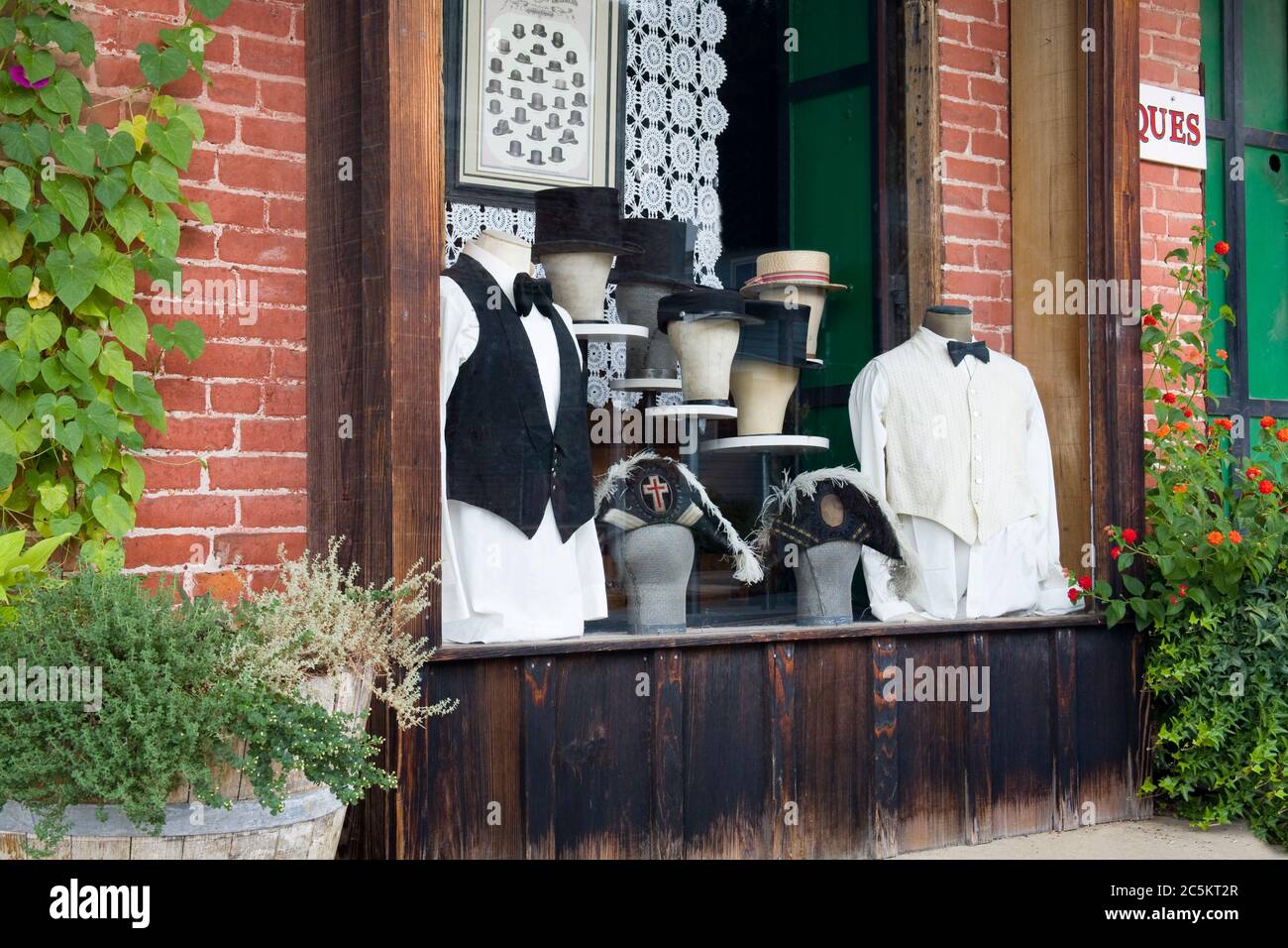 Antique store window in Amador City, California Gold Country, USA Stock ...