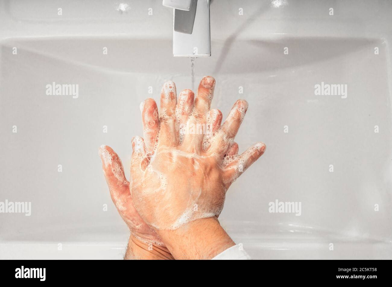 Coronavirus. Proper washing and handling of hands. Liquid antibacterial ...