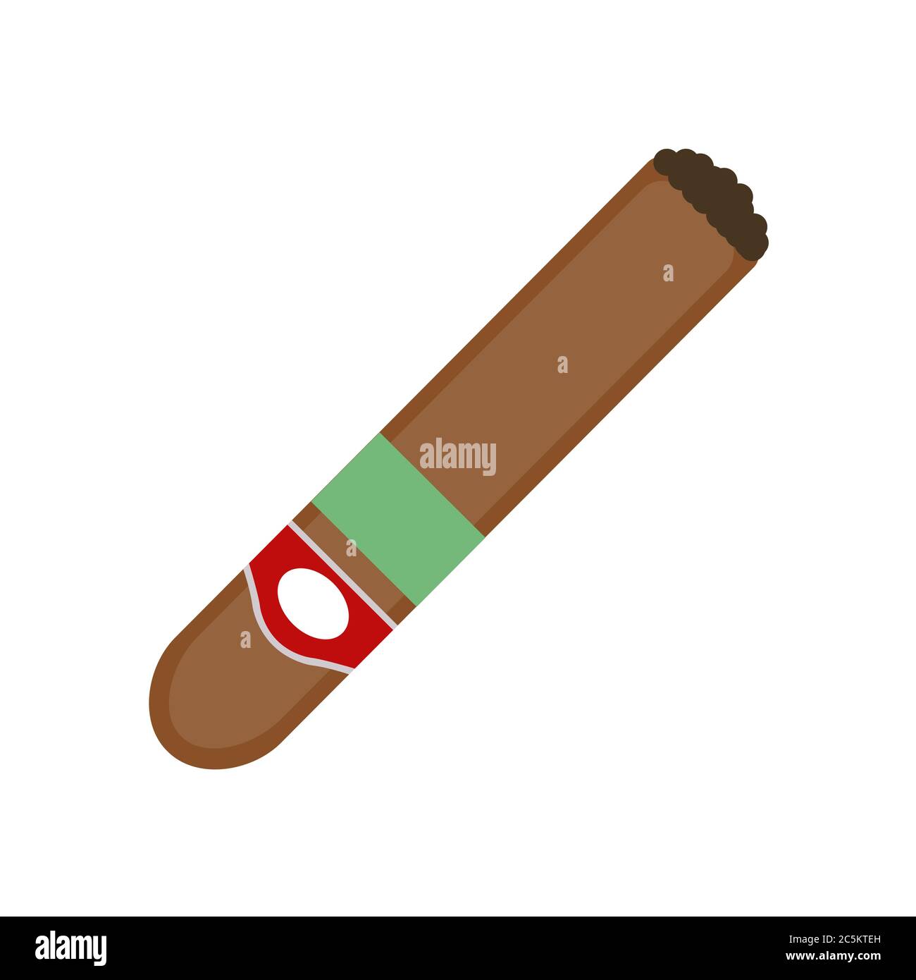 Cuban cigar on white background. Vector illustration in trendy flat ...