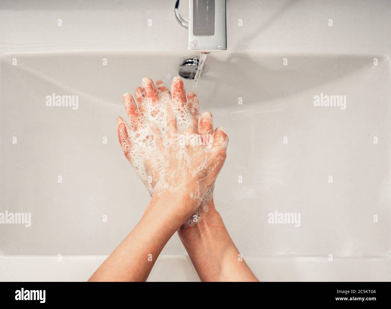 Coronavirus. Proper washing and handling of hands. Liquid antibacterial ...