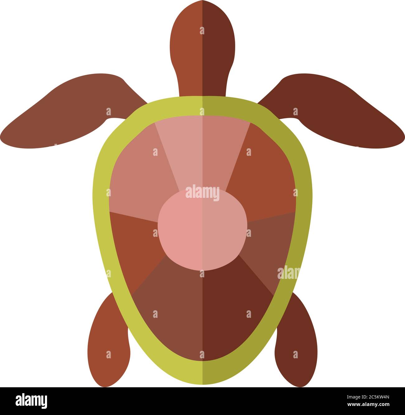 Turtle icon isolated on white background. Sea animal. Colored. Vector ...