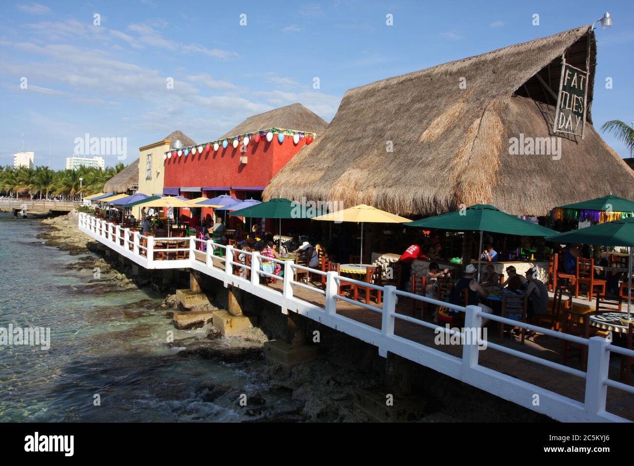Straw roof tops in Cozumel, Mexico with shapes and forms Stock Photo ...