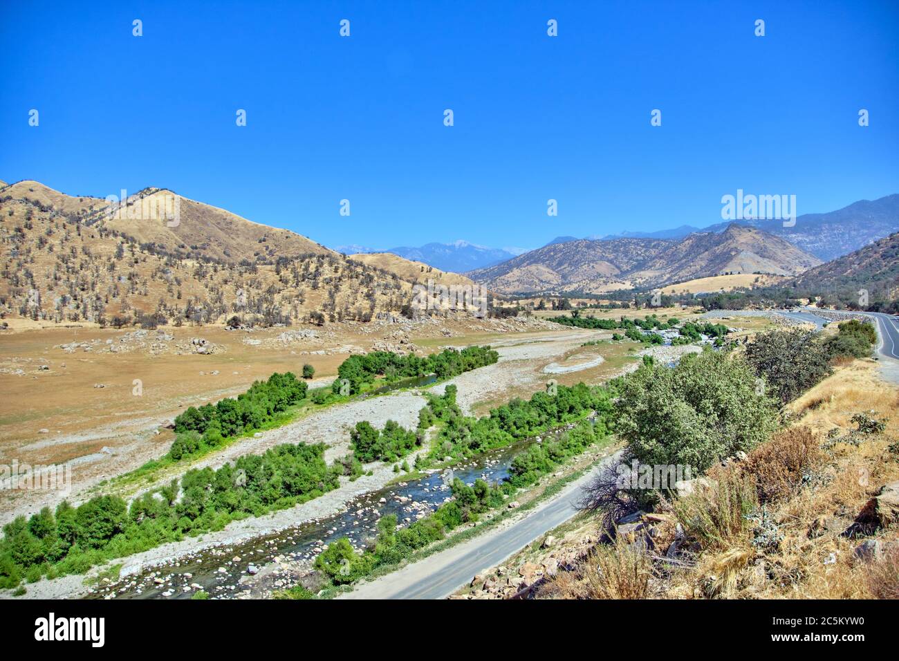 Mountain river valley landscape. River valley in mountains Stock Photo ...