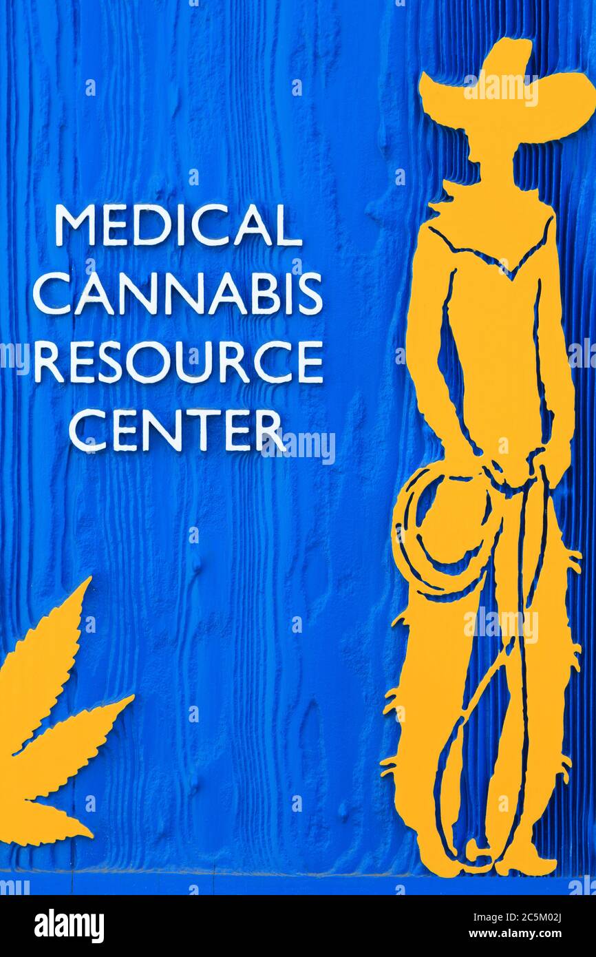 Cannabis sign in Mendocino,California,USA Stock Photo - Alamy