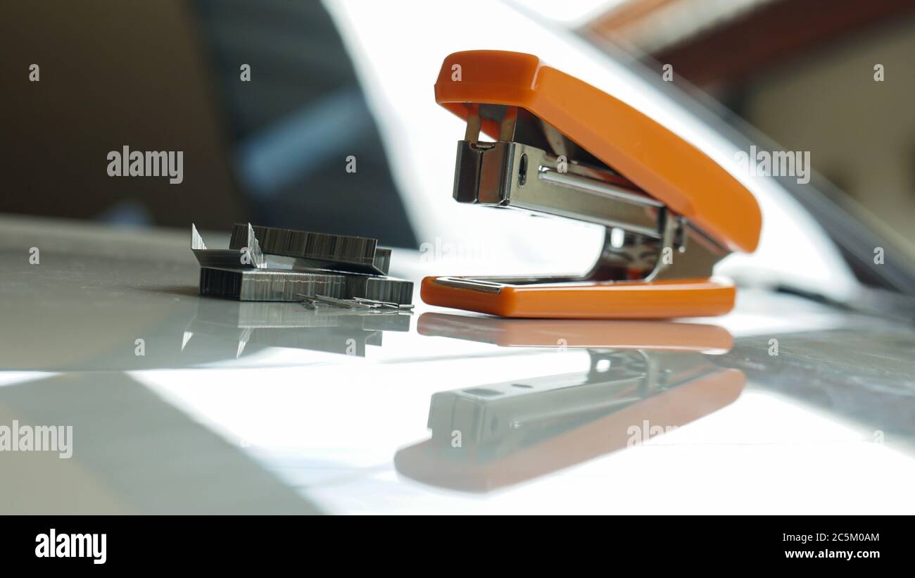 Close up the stapler Stock Photo - Alamy