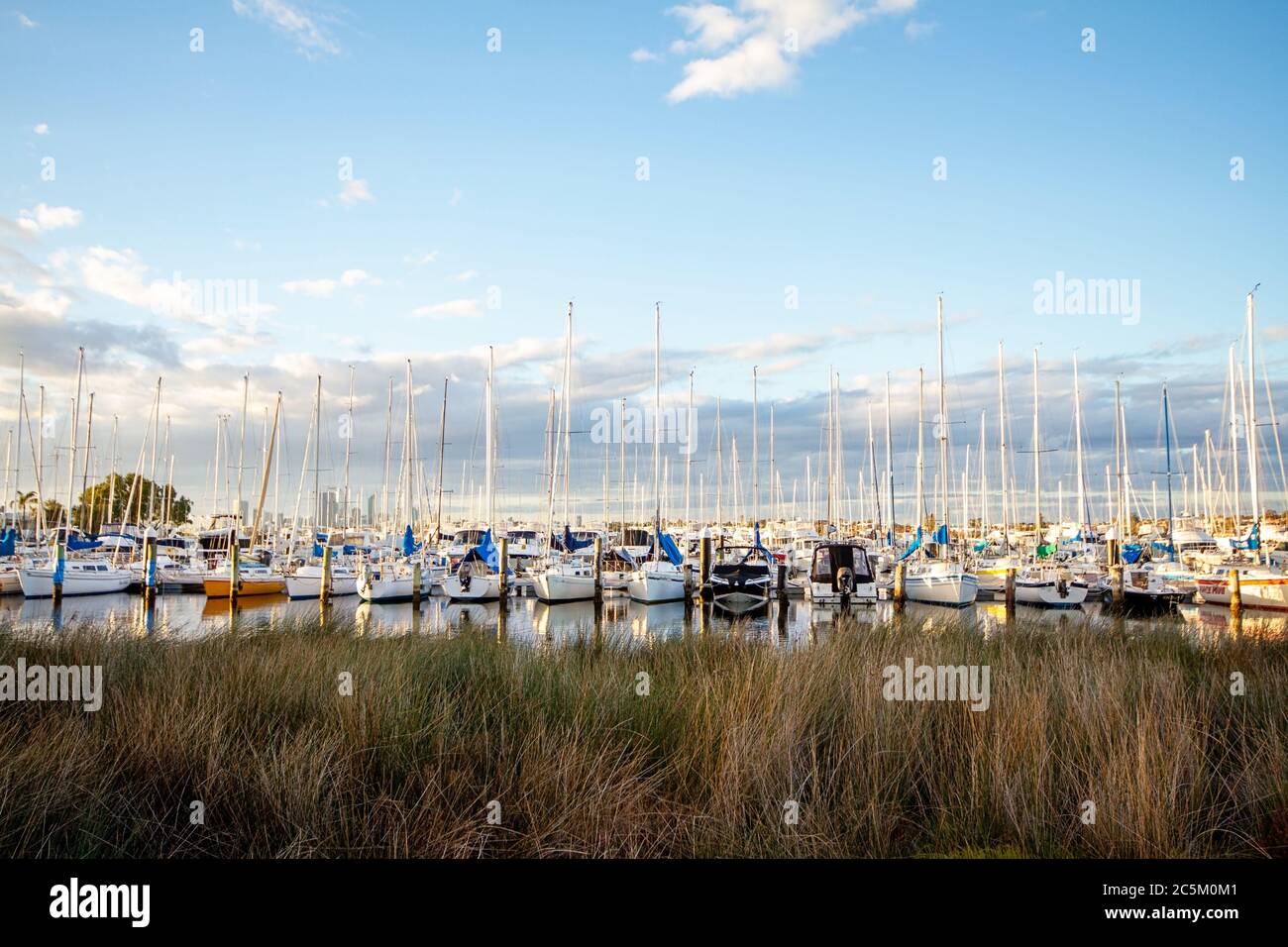 Boats in harbour at South Perth Yacht Club Stock Photo - Alamy