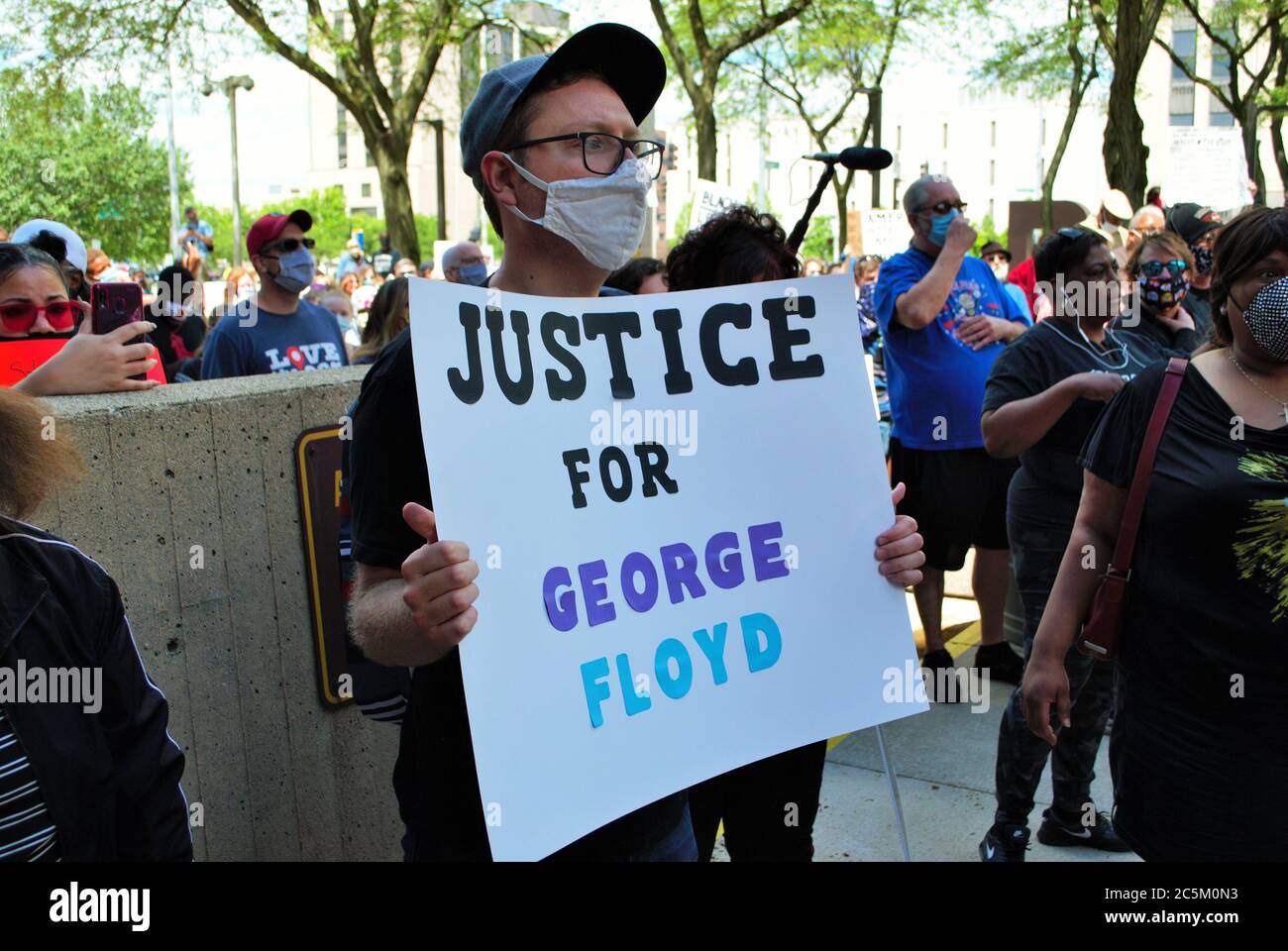 Dayton, Ohio, United States 05/30/2020 protesters at a black lives ...