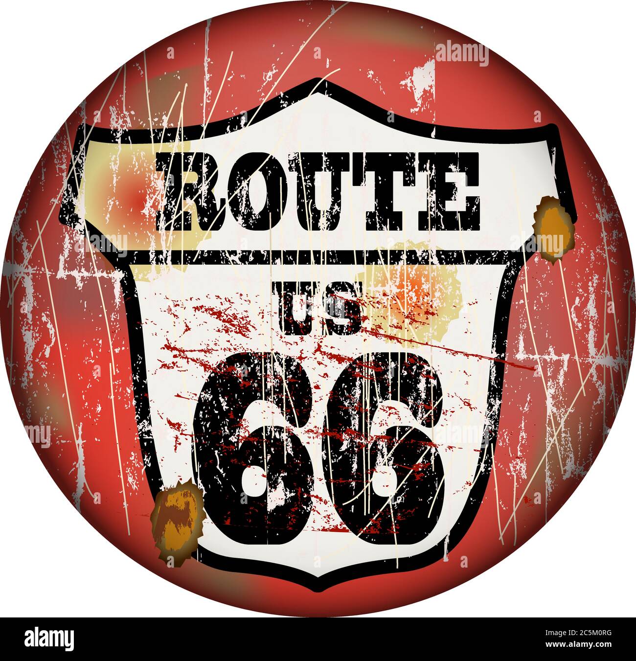 Route 66 sign,distressed grungy roadsign, retro style, vector ...