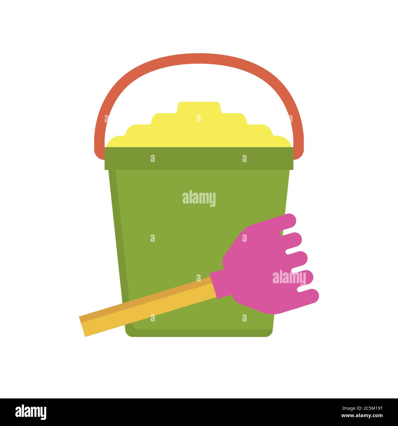 Sand bucket on white background. Vector illustration in trendy flat ...