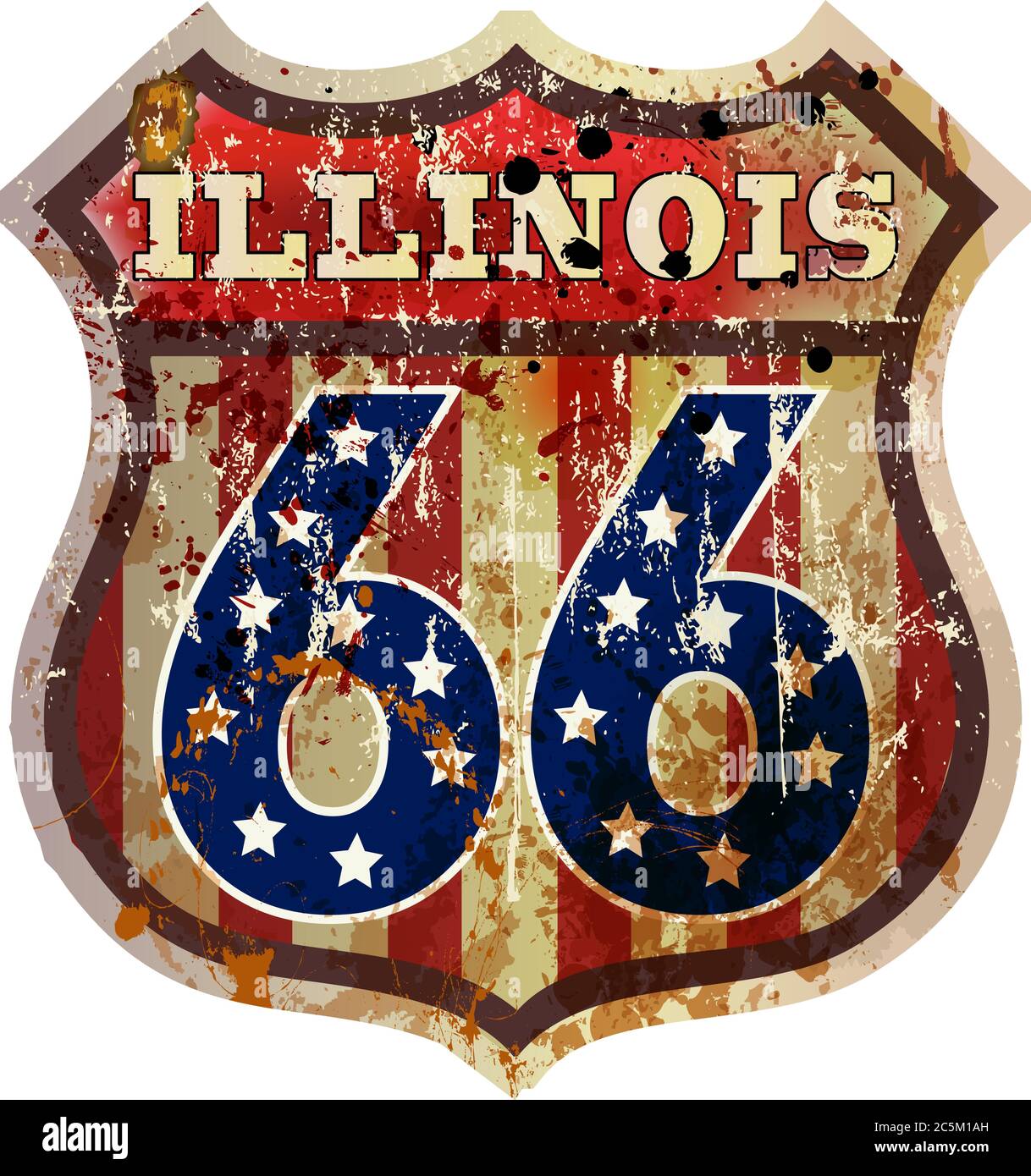 Route 66 sign,distressed grungy roadsign, retro style, vector ...