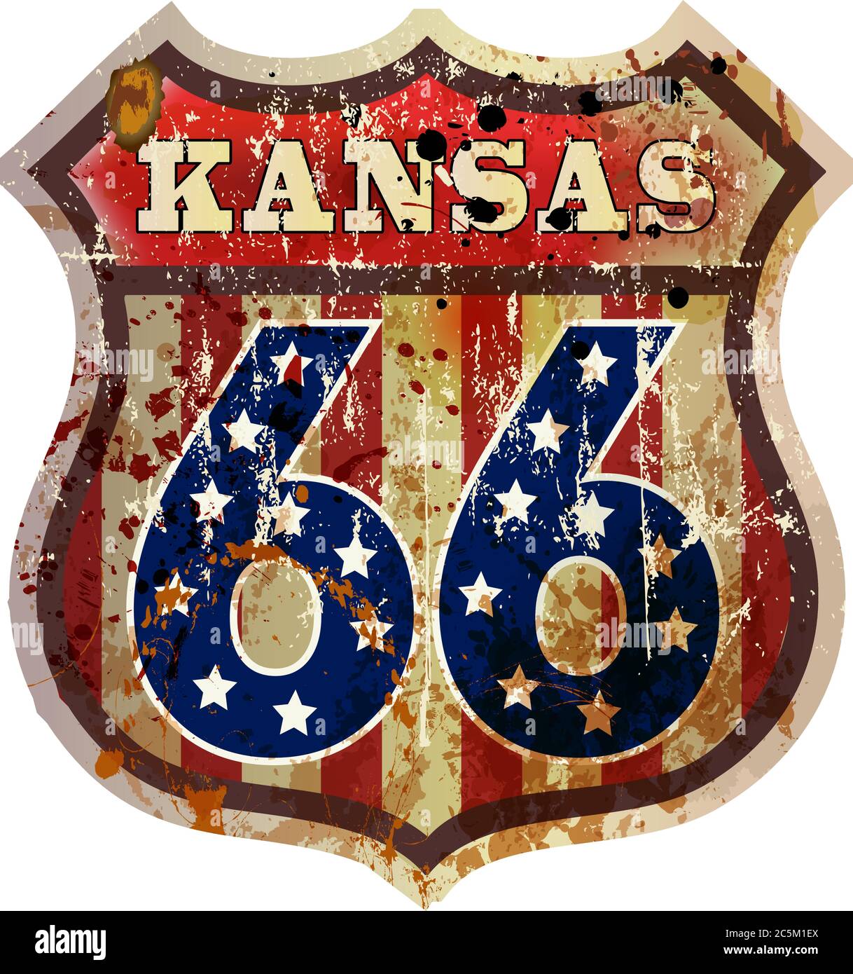 Route 66 sign,distressed grungy roadsign, retro style, vector ...