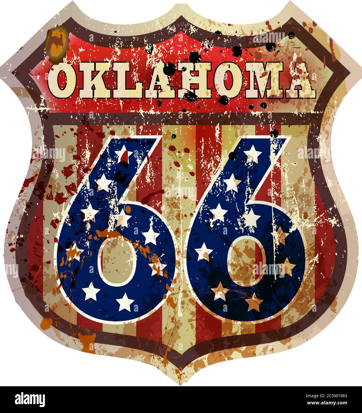 Route 66 sign,distressed grungy roadsign, retro style, vector ...