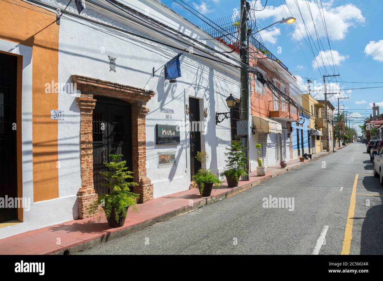Streets in the colonial zone of Santo Domingo. Dominican Republic Stock ...
