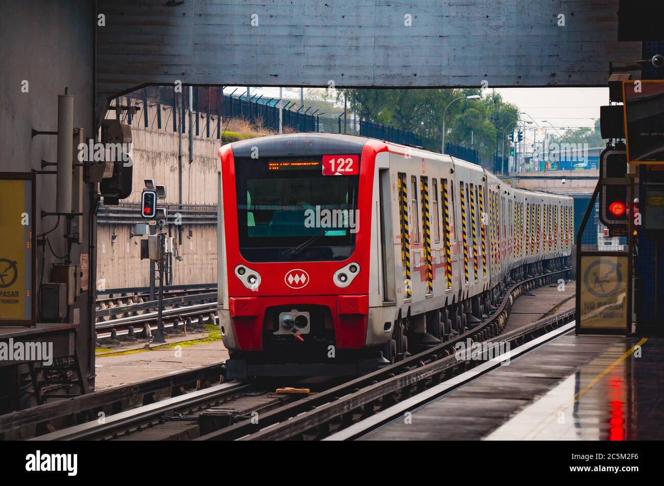 Santiago, Chile - April 2016: A Metro de Santiago Train at Line 1 Stock ...