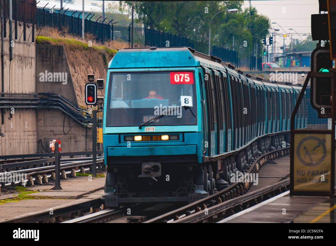 Santiago, Chile - April 2016: A Metro de Santiago Train at Line 1 Stock ...