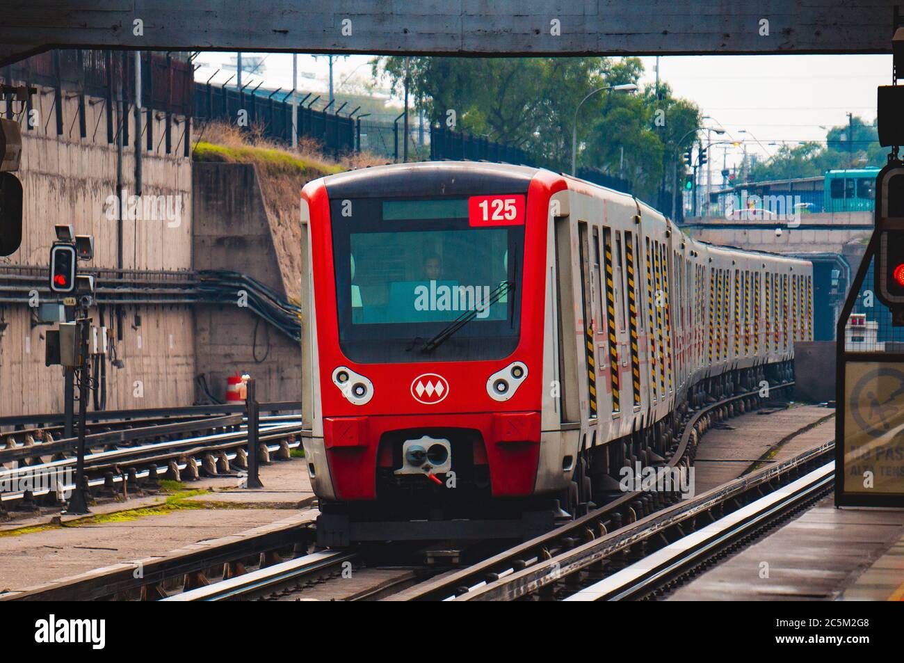 Santiago, Chile - April 2016: A Metro de Santiago Train at Line 1 Stock ...