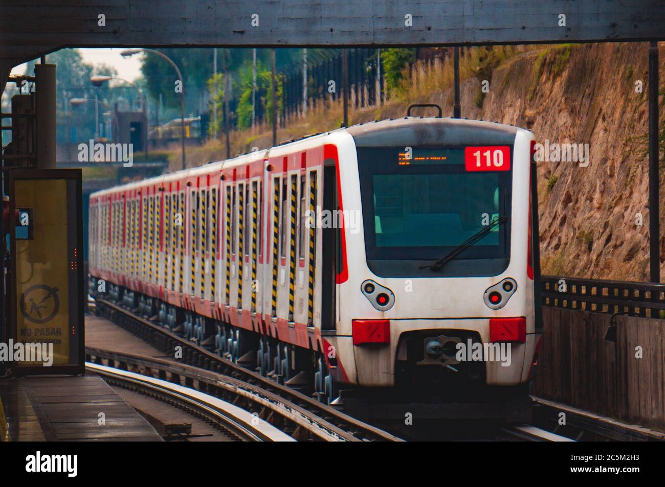 Santiago, Chile - April 2016: A Metro de Santiago Train at Line 1 Stock ...