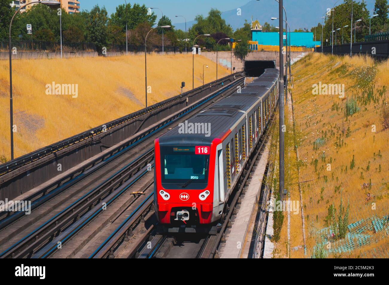 Santiago, Chile - December 2015: A Metro de Santiago Train at Line 1 ...