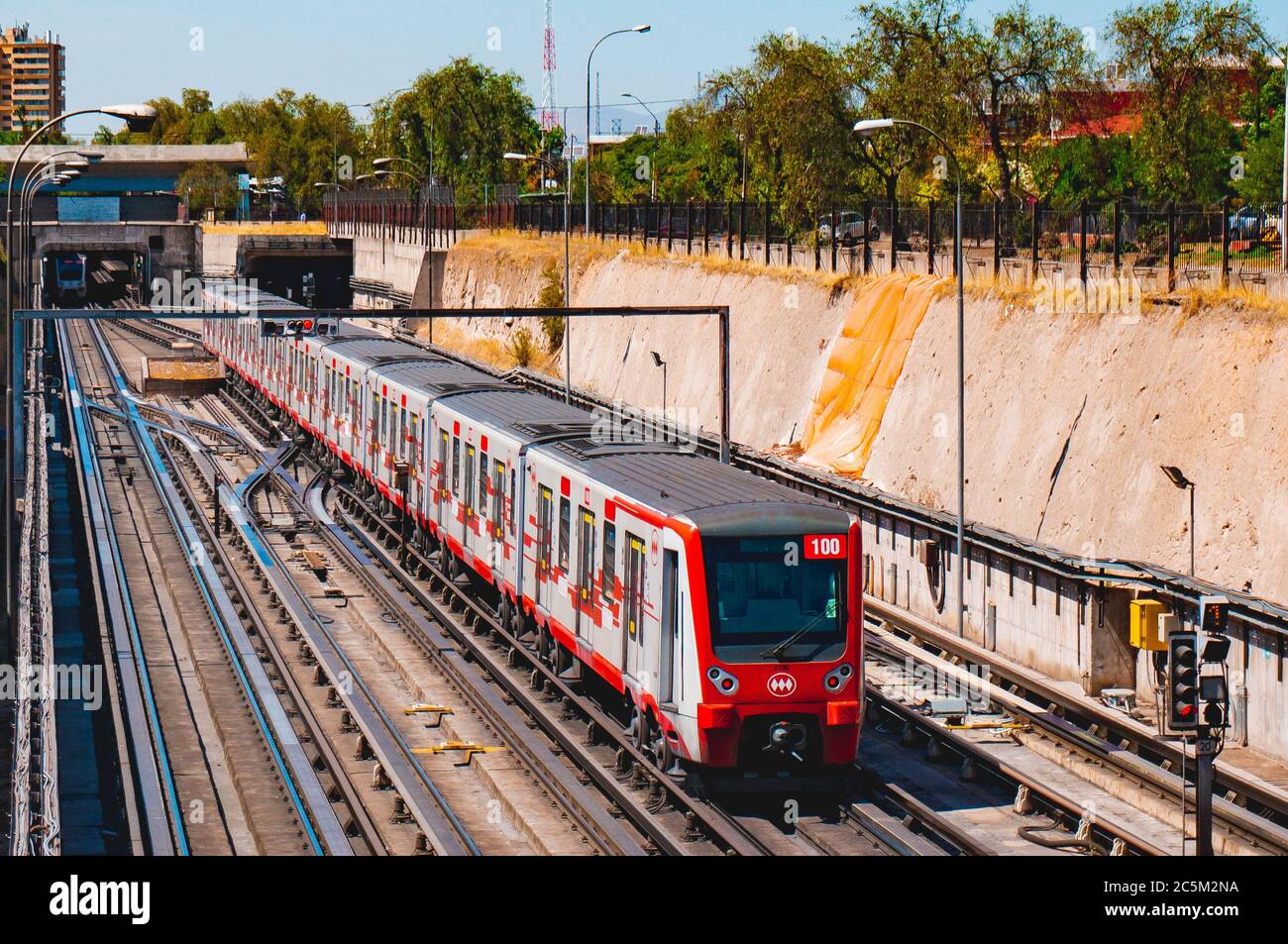 Santiago, Chile - December 2015: A Metro de Santiago Train at Line 1 ...