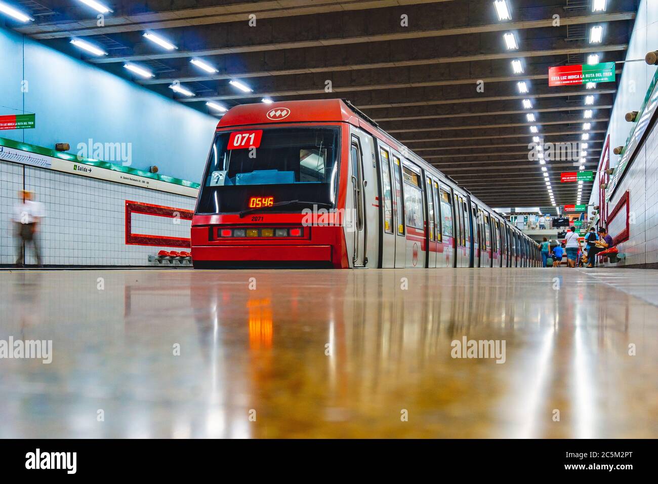 Santiago, Chile - March 2016: A Metro de Santiago Train at Line 5 Stock ...