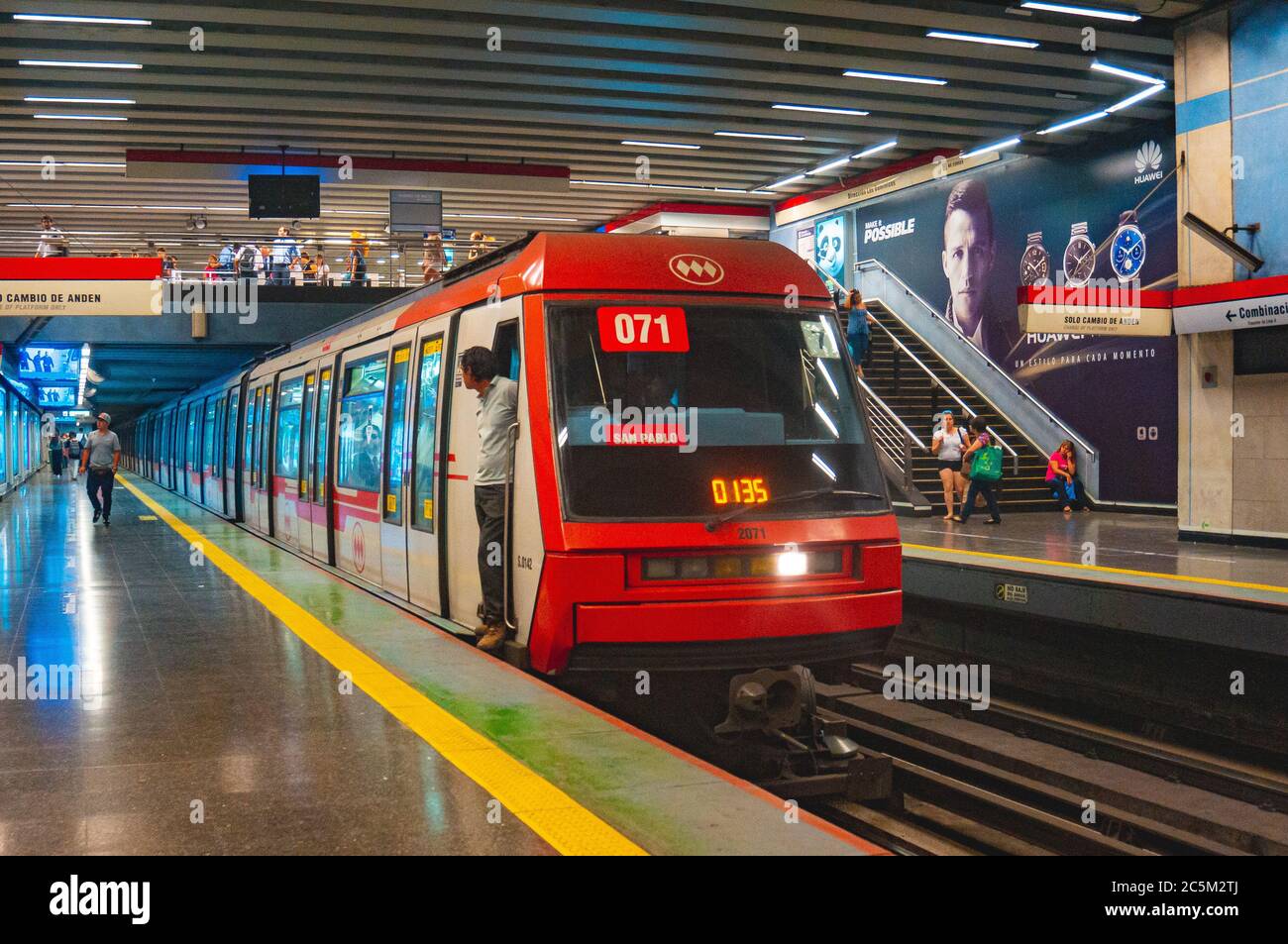 Santiago, Chile - March 2016: A Metro de Santiago Train at Line 1 Stock ...