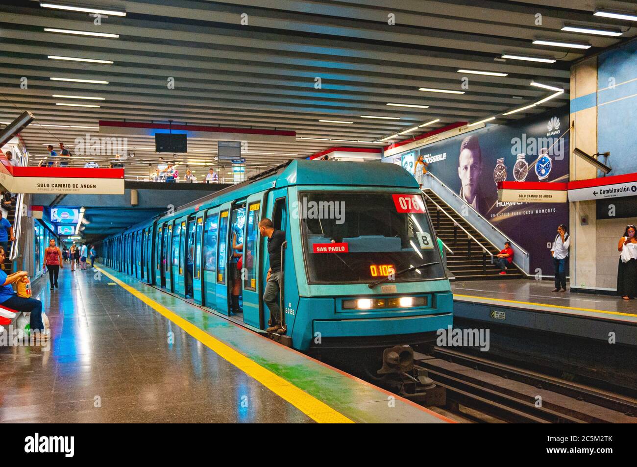 Santiago, Chile - March 2016: A Metro de Santiago Train at Line 1 Stock ...