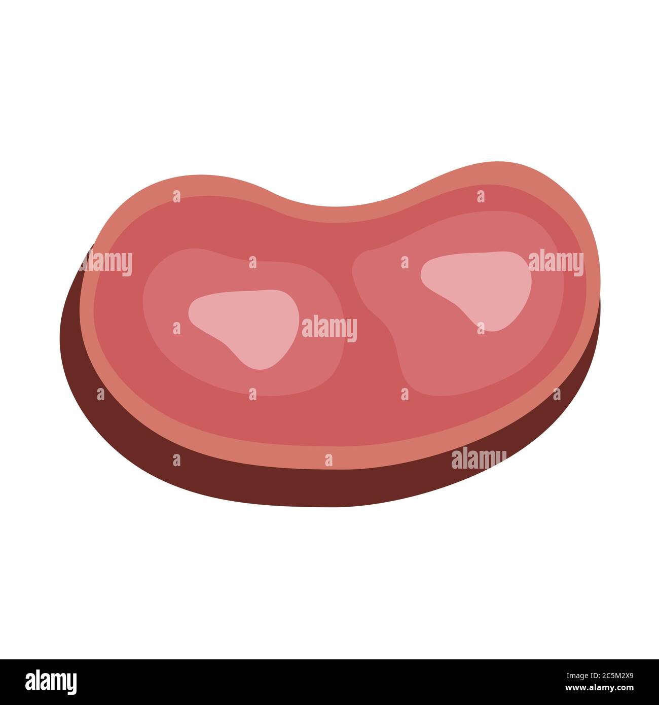 Beef steak on white background. Vector illustration in trendy flat ...