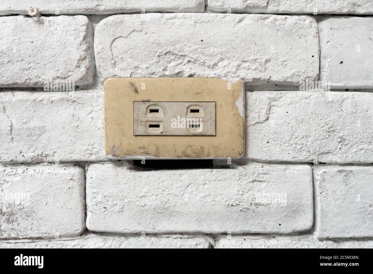 electrical outlet on a wall Stock Photo - Alamy