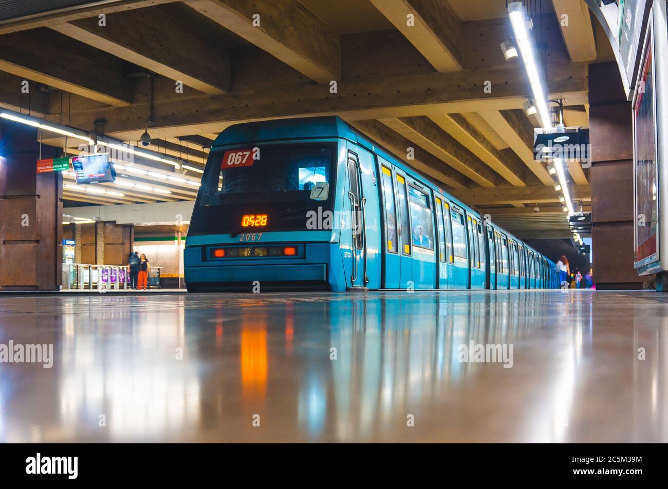 Santiago, Chile - May 2016: A Metro de Santiago Train at Line 5 Stock ...