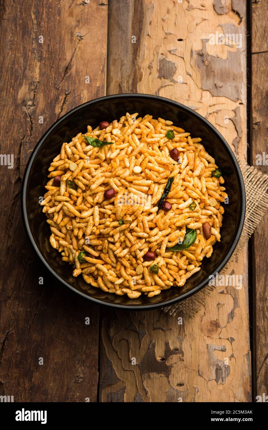 Puffed Rice Chivda is a savory and spicy bhel item made using murmura ...