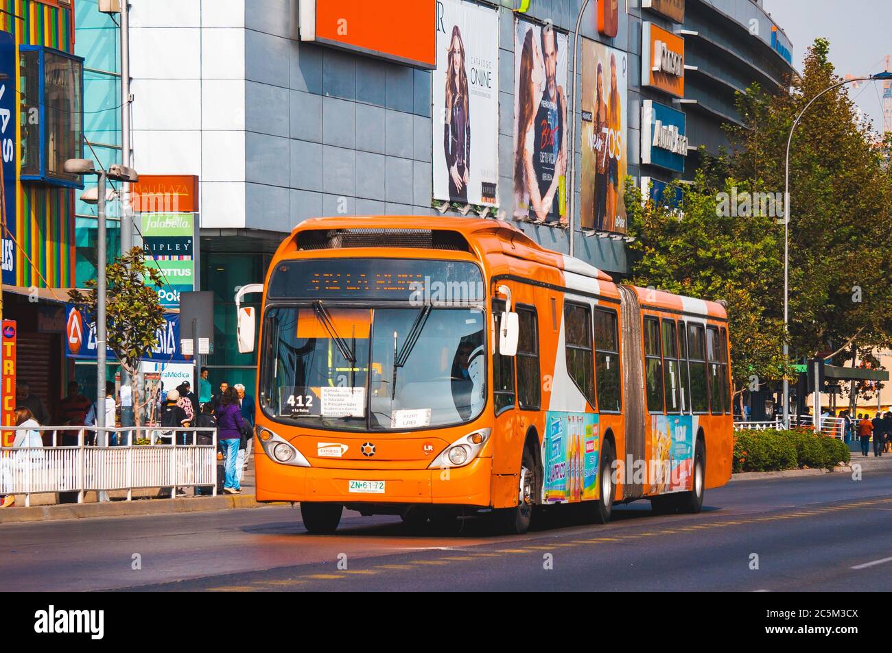 Santiago, Chile - March 2016: A public transport bus in Santiago Stock ...