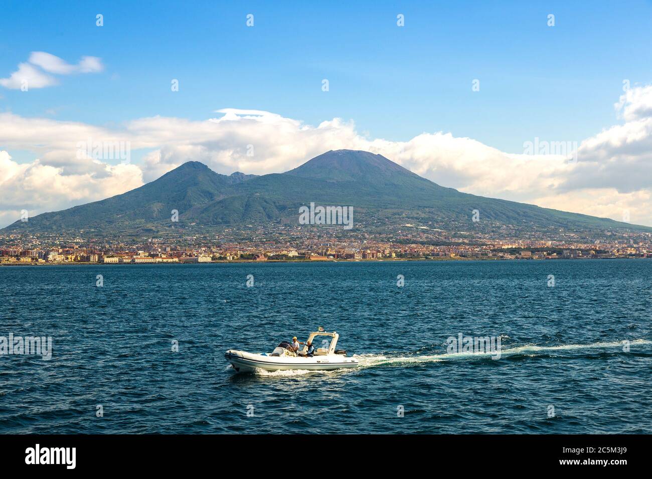 Mount Vesuvius in a summer day in the gulf of Naples, Italy Stock Photo ...