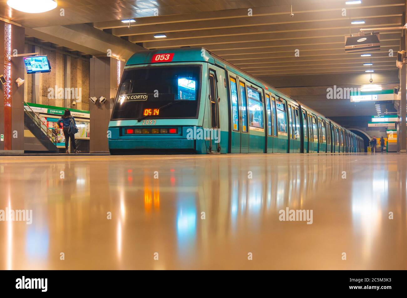 Santiago, Chile - April 2016: A Metro de Santiago Train at Line 5 Stock ...