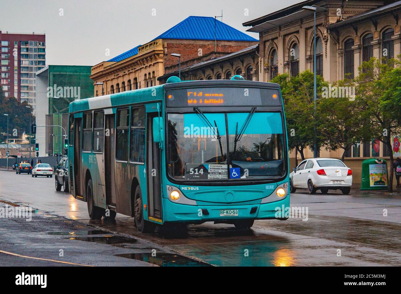 Santiago, Chile - April 2016: A public transport bus in Santiago Stock ...