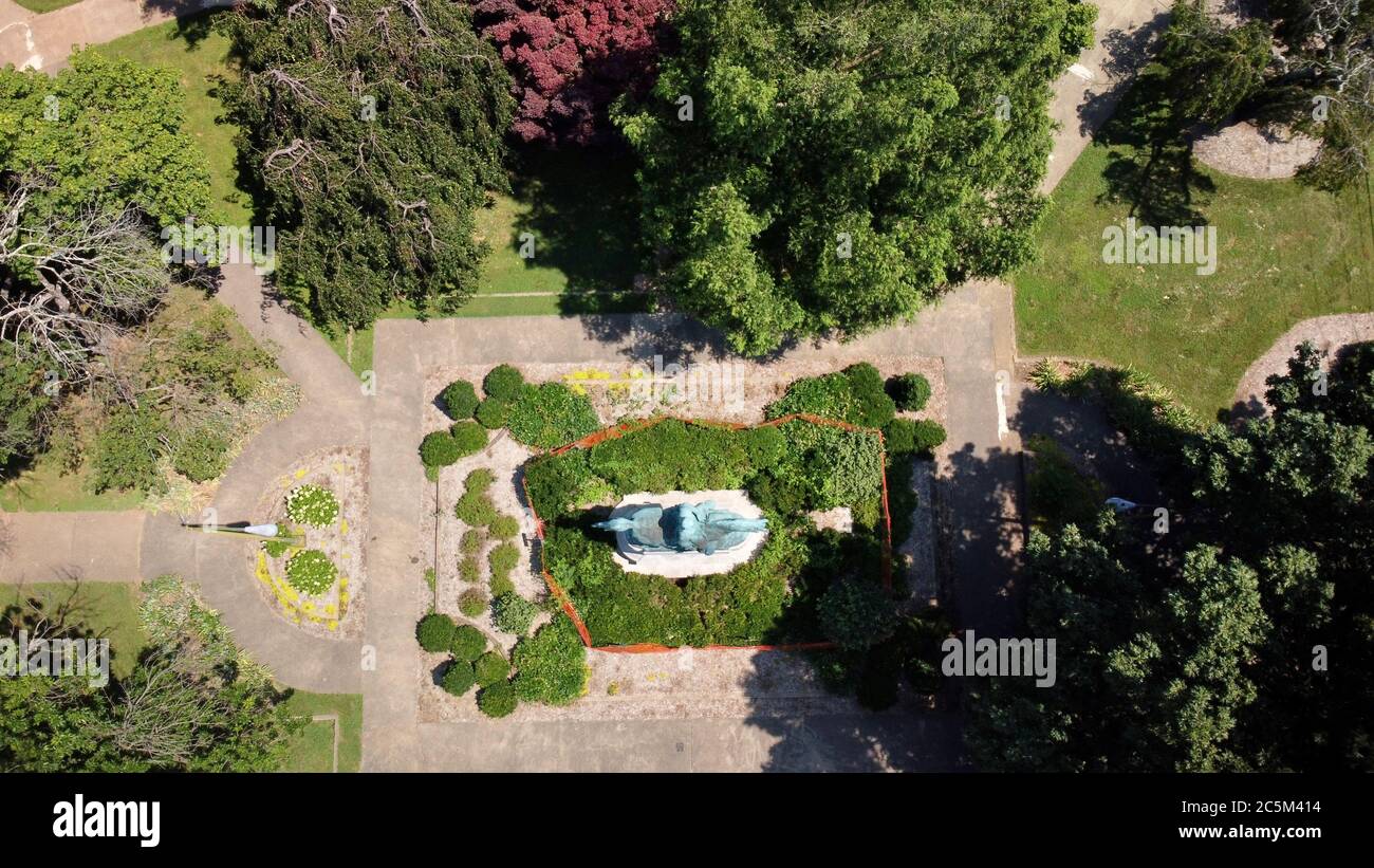 Aerial View of Robert E Lee Statue in Market Square Park in ...