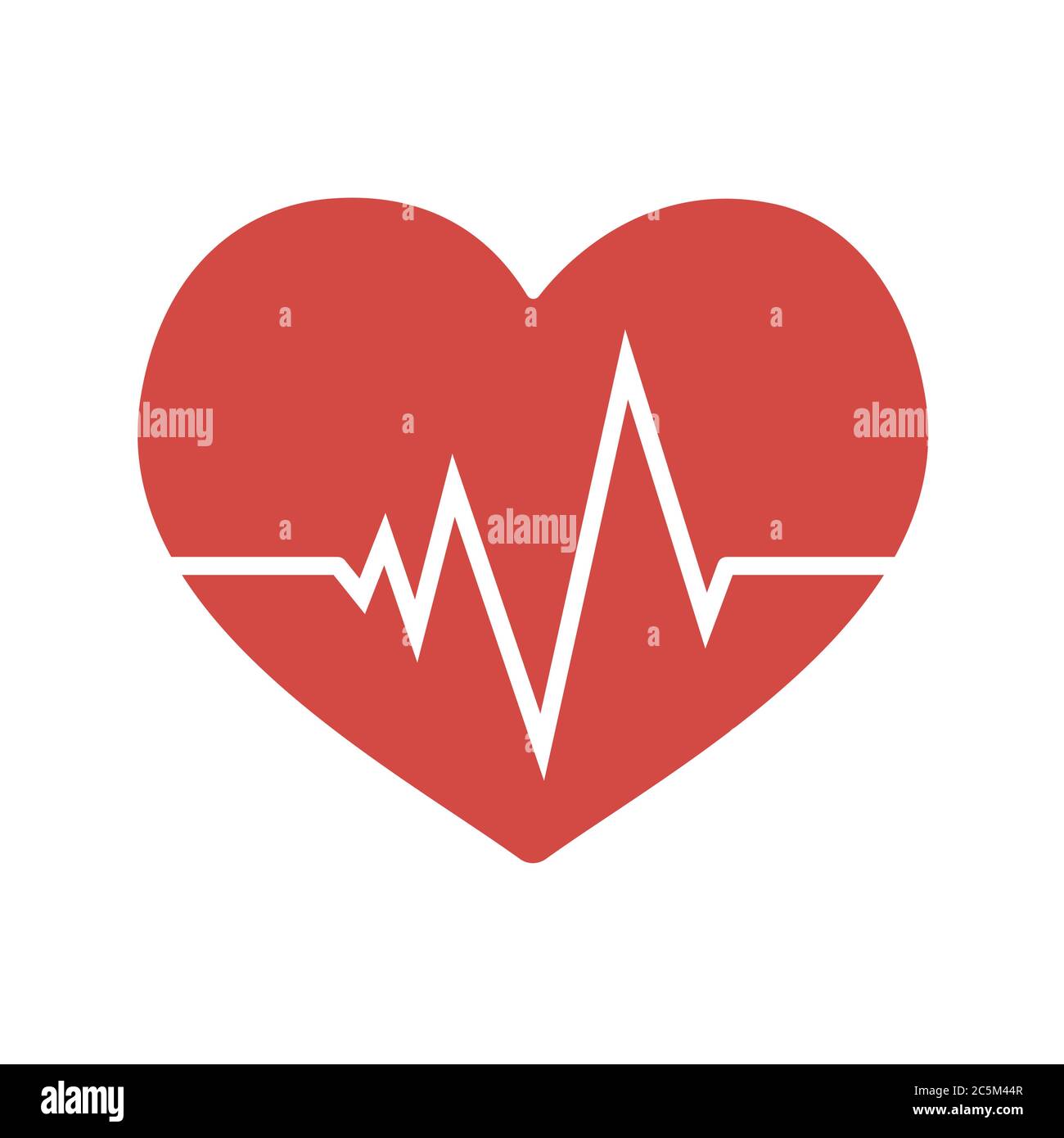 Heartbeat on white background. Vector illustration in trendy flat style ...