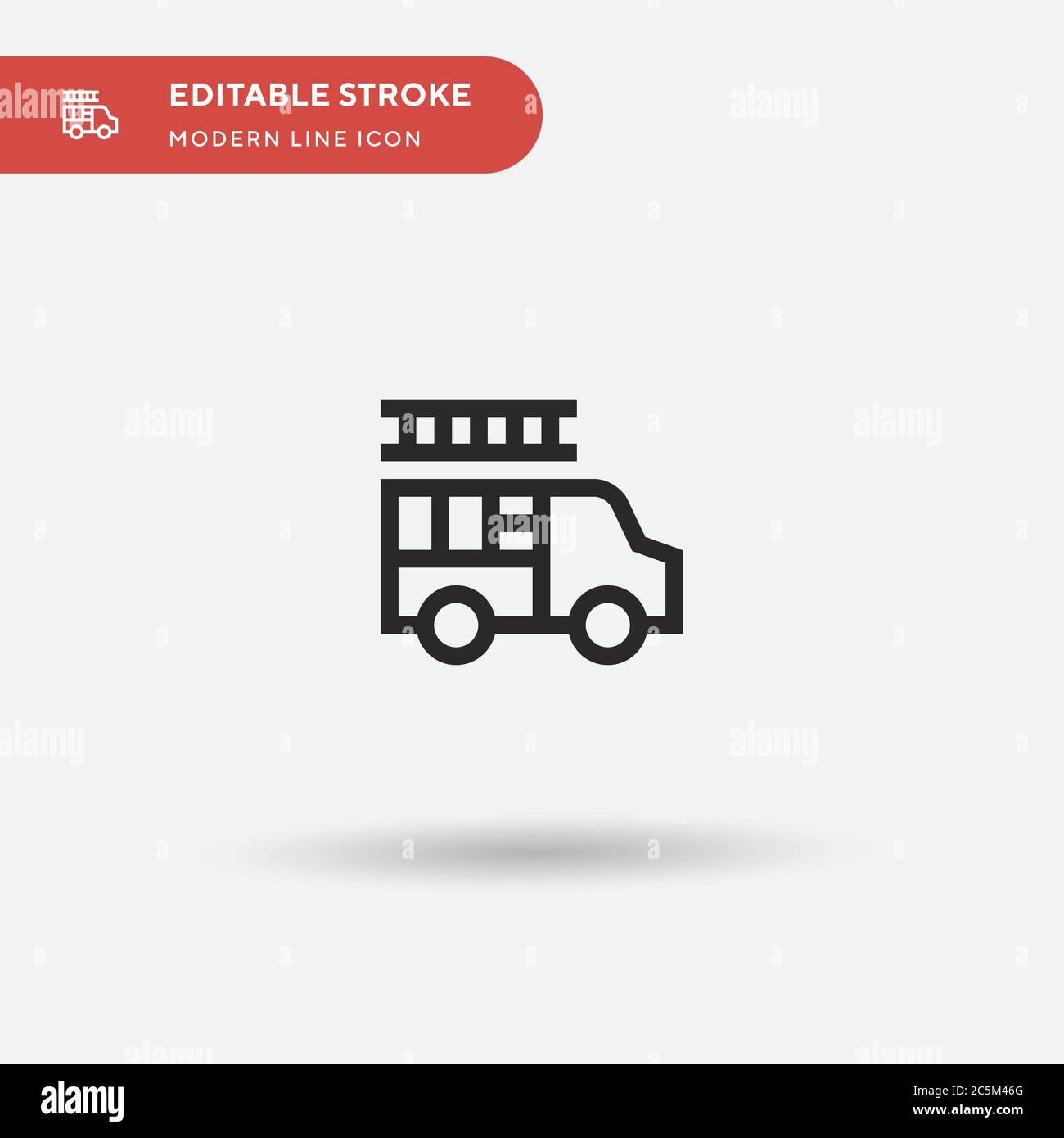 Fire Truck Simple vector icon. Illustration symbol design template for ...