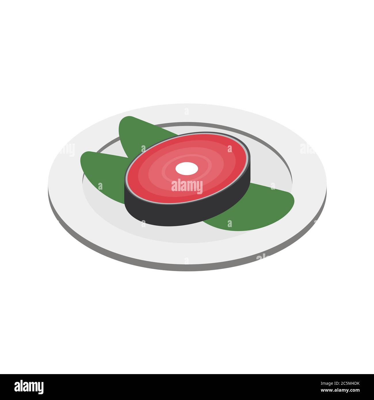 Fish dish on white background. Vector illustration in trendy flat style ...