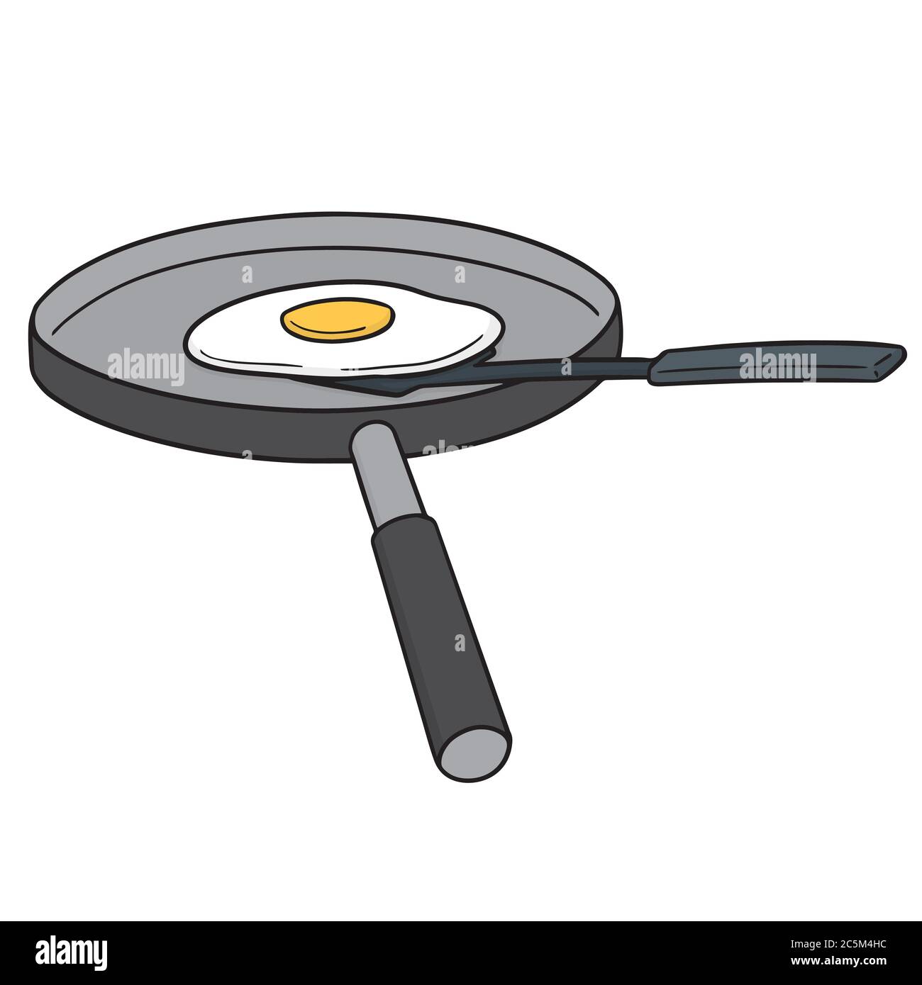 Cartoon pan frying egg Cut Out Stock Images & Pictures - Alamy