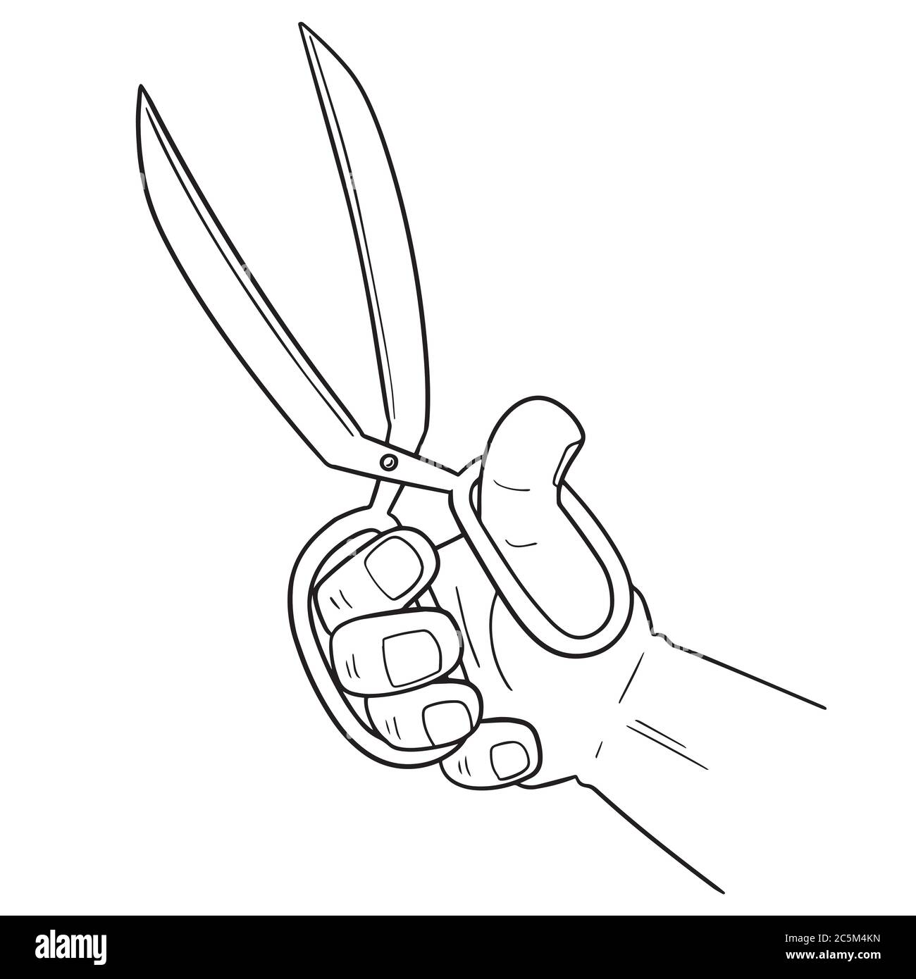 vector of hand using scissors Stock Vector Image & Art - Alamy