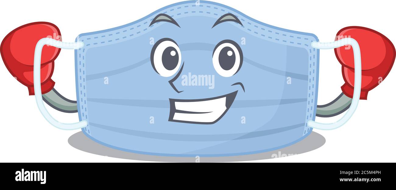Mascot design of surgical mask as a sporty boxing athlete Stock Vector ...