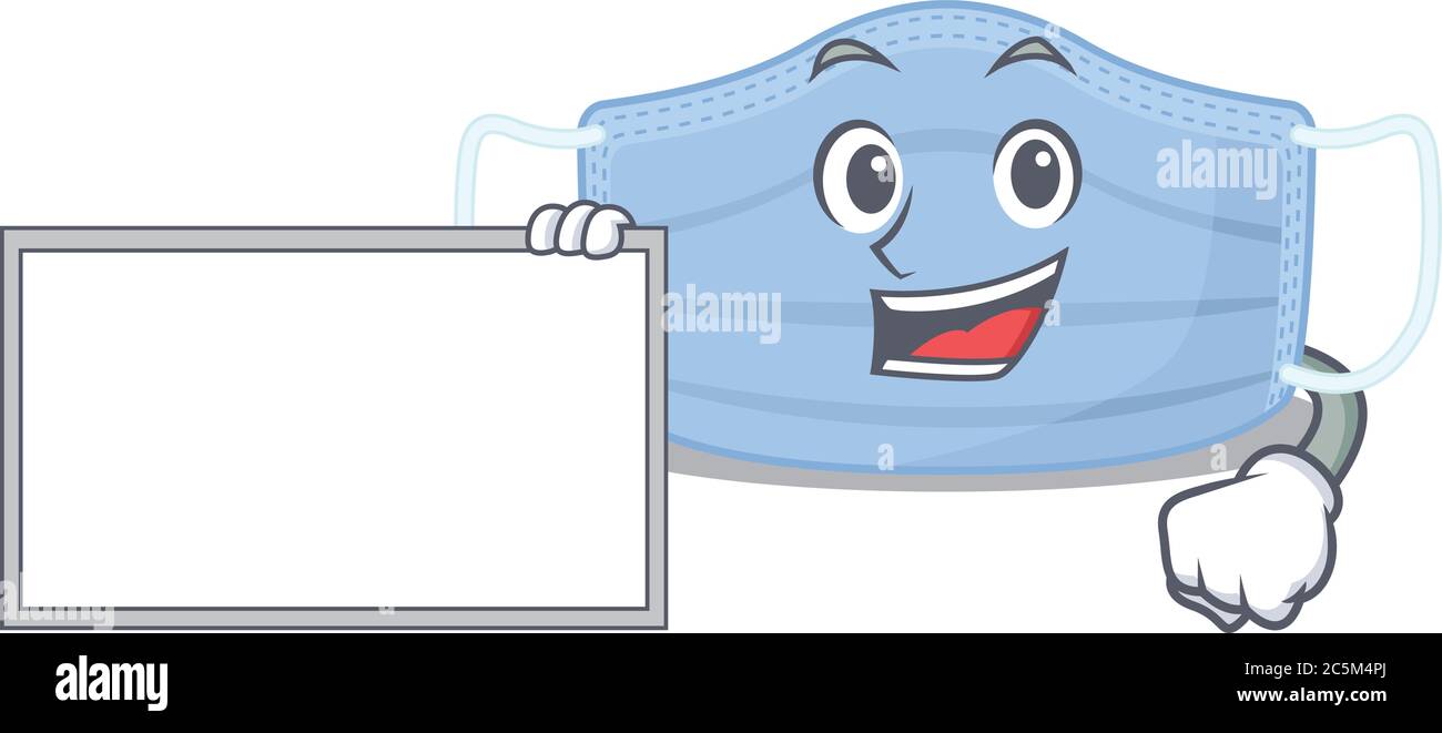 Cartoon character design of surgical mask holding a board Stock Vector ...
