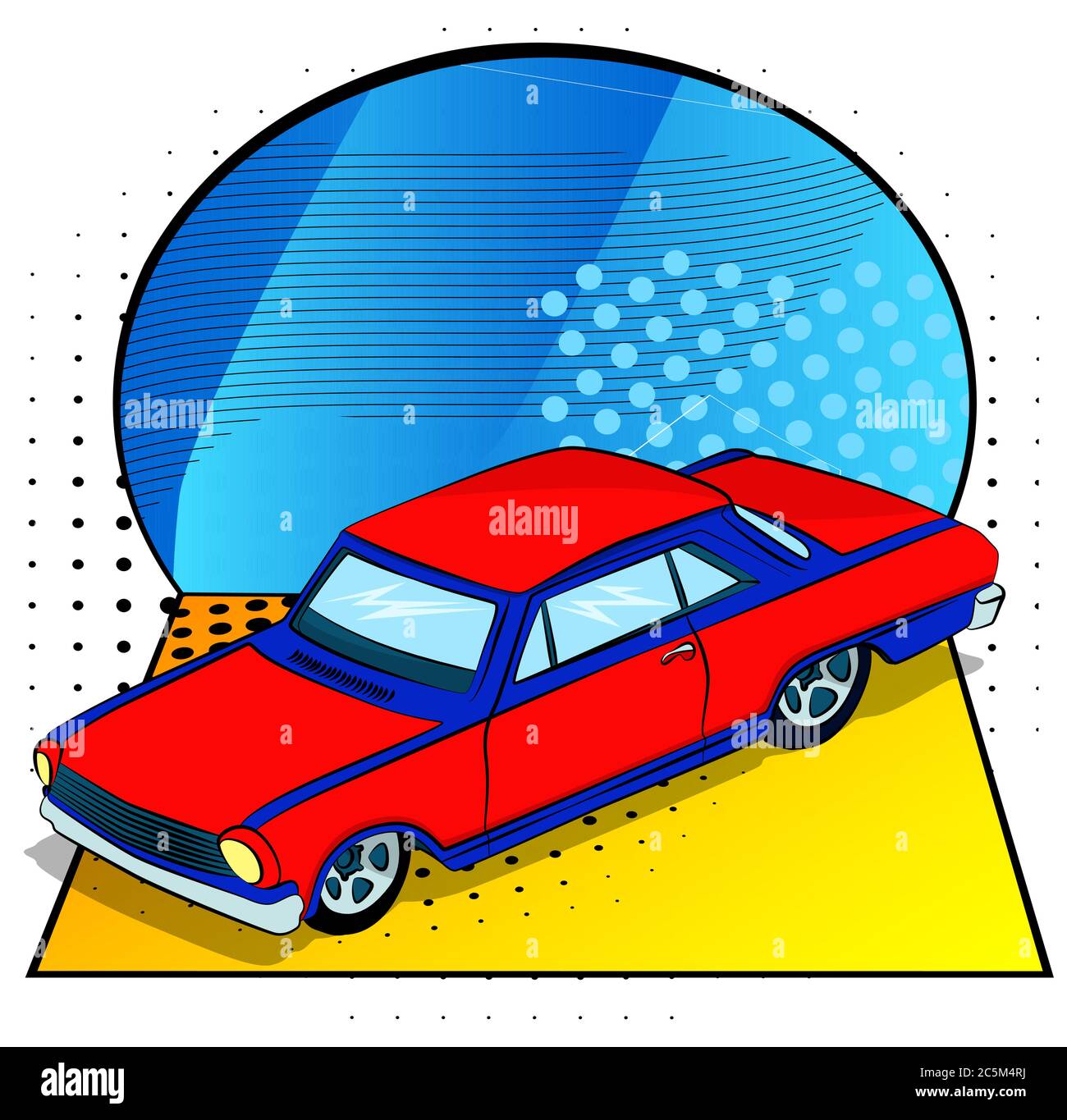 Comic book style, cartoon vector illustration of a cool American Sports ...