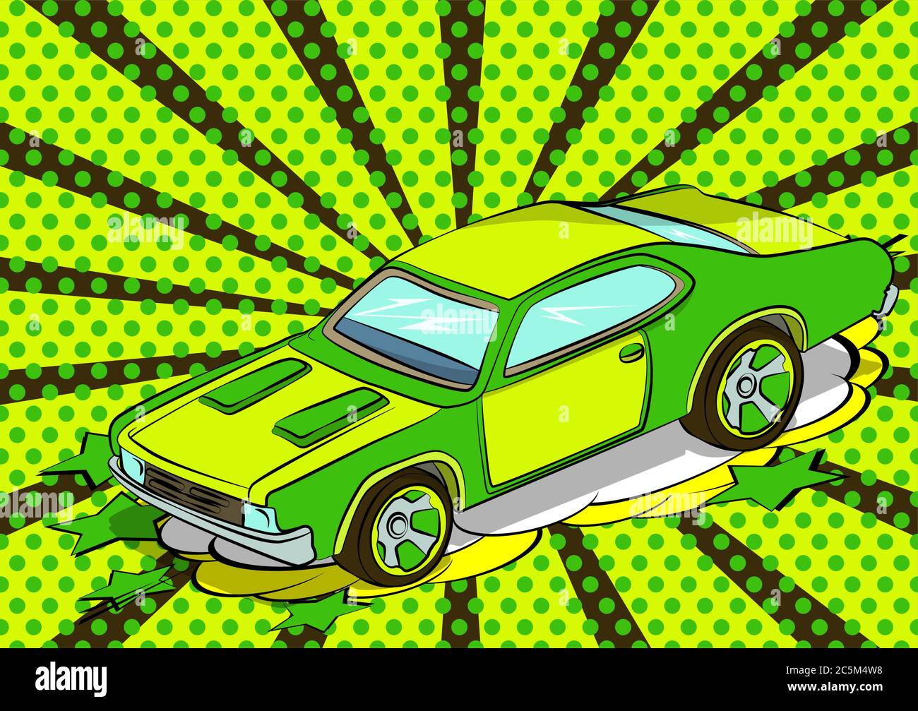 Comic book style, cartoon vector illustration of a cool American Sports ...