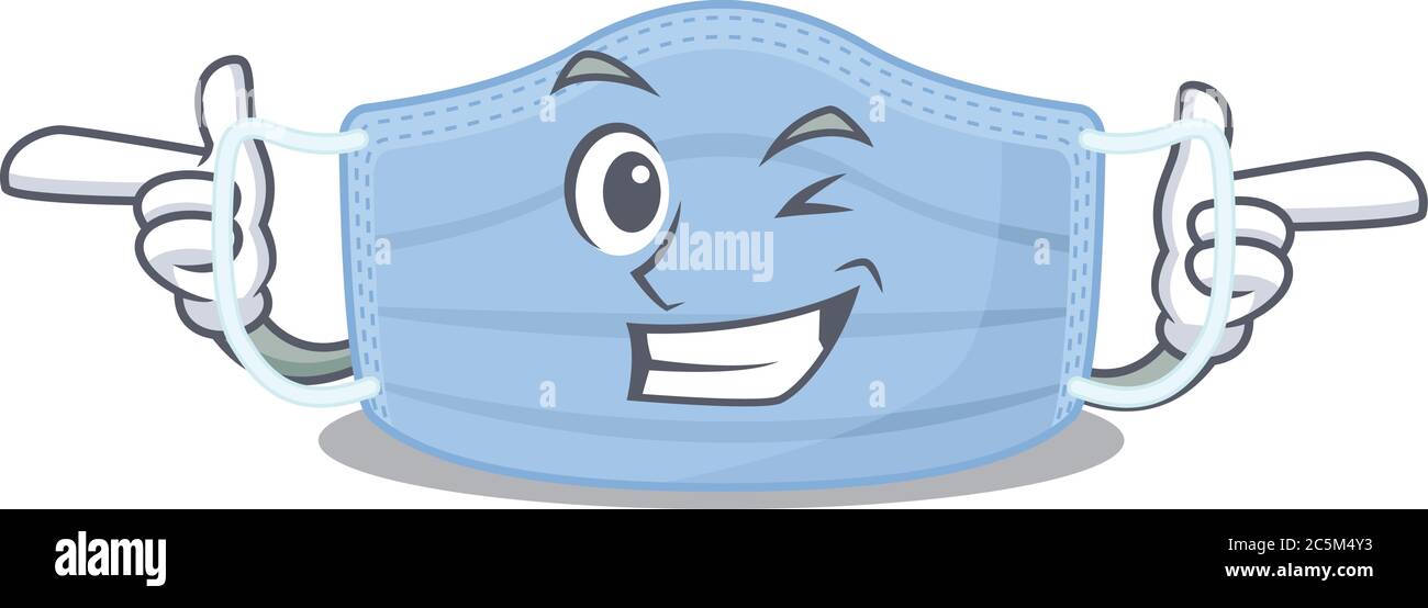 Cartoon design of surgical mask showing funny face with wink eye Stock ...