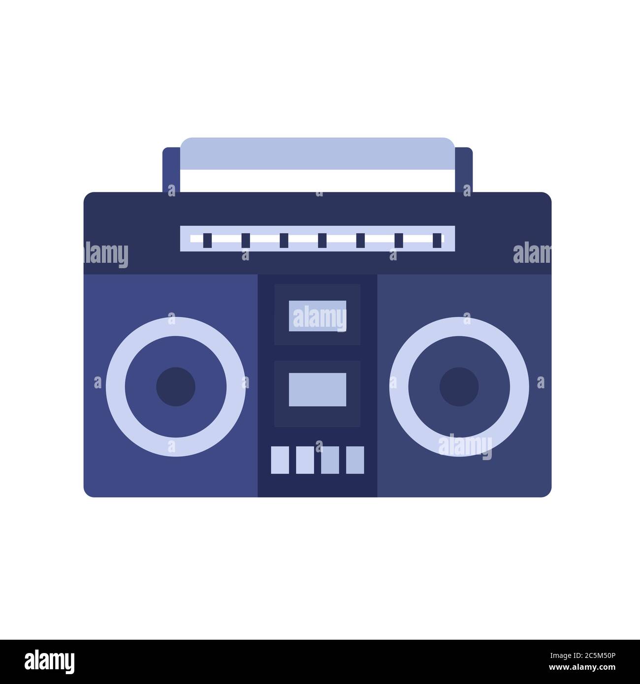 Retro tape recorder on white background. Vector illustration in trendy ...