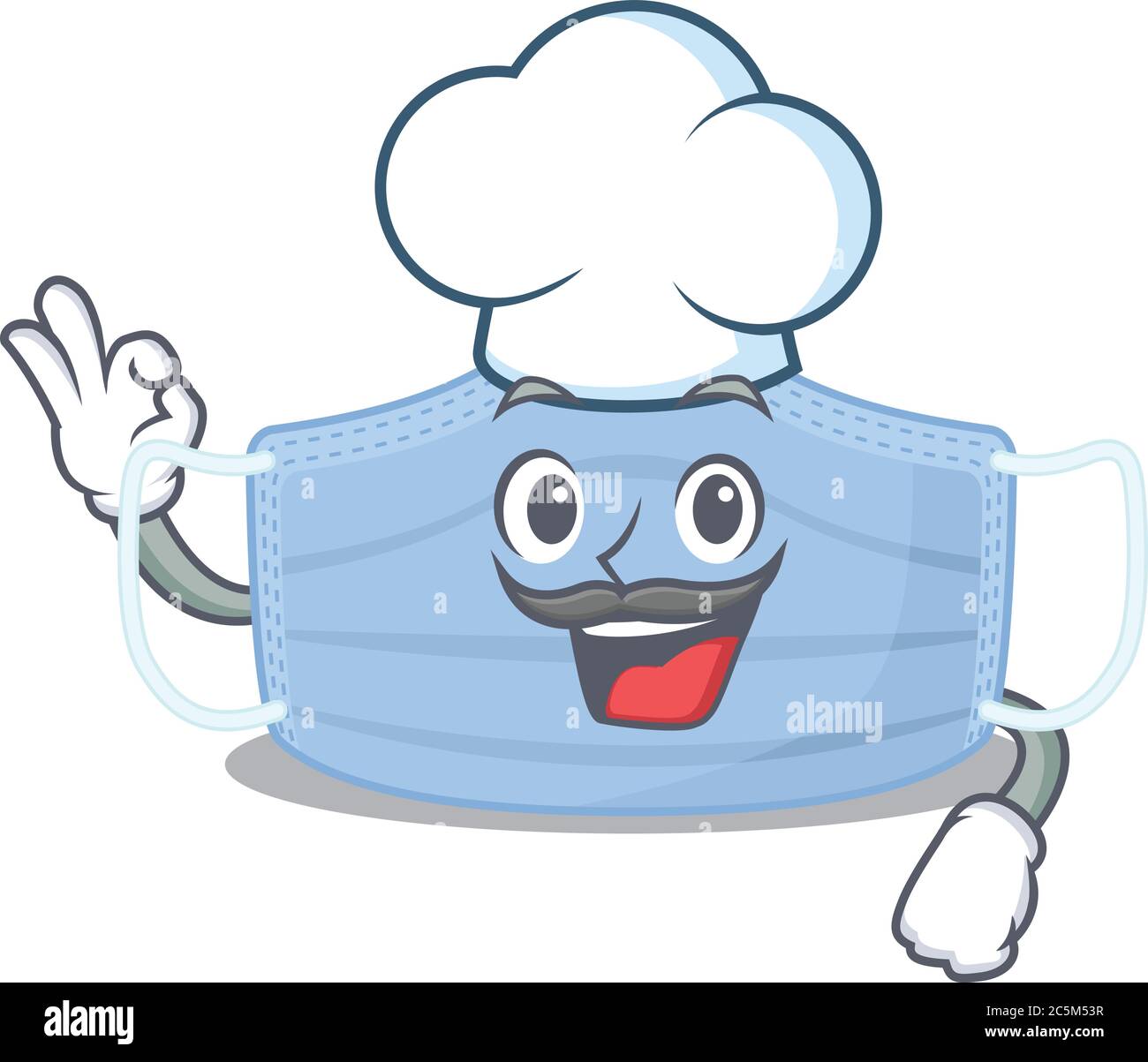 Talented surgical mask chef cartoon drawing wearing chef hat Stock ...