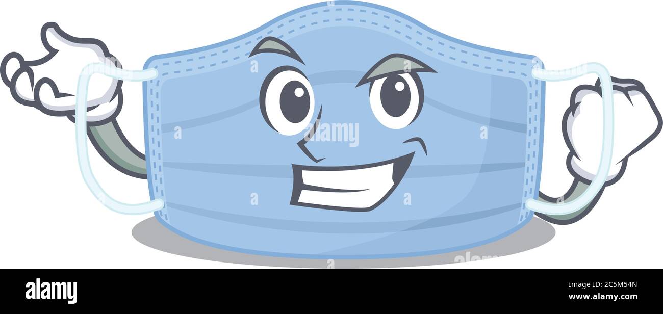 A funny cartoon design concept of surgical mask with happy face Stock ...