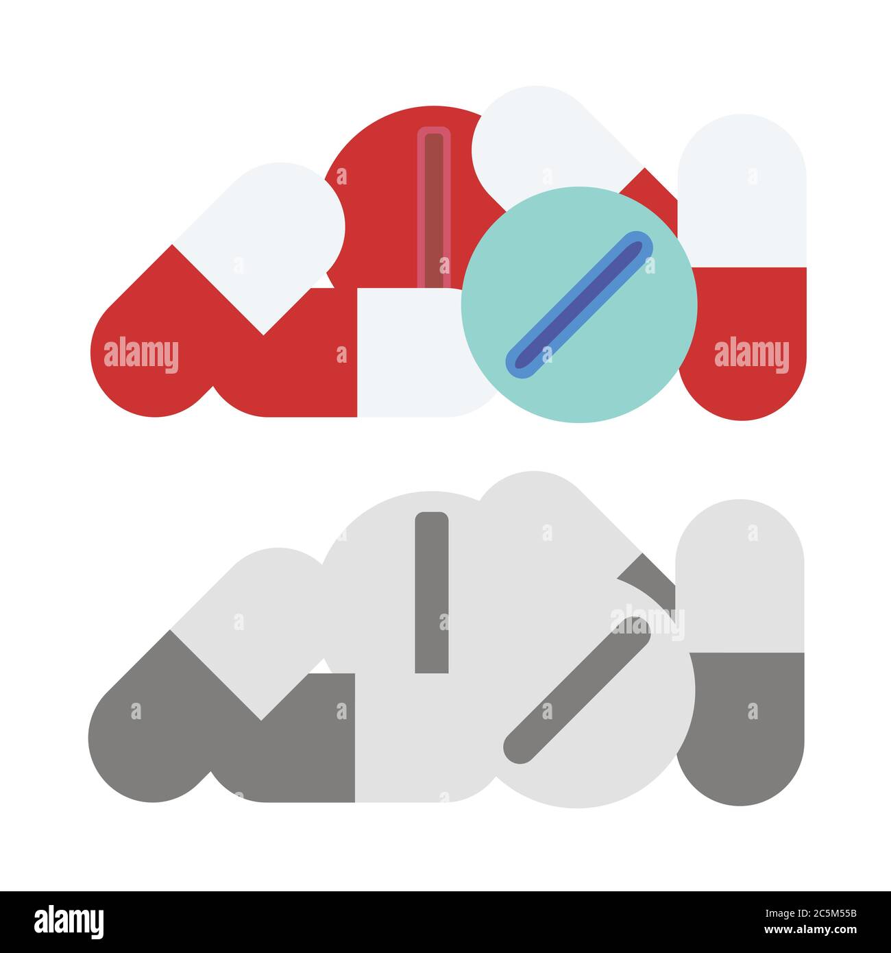 Pills and Drugson white background. Medical pill in trendy flat style ...