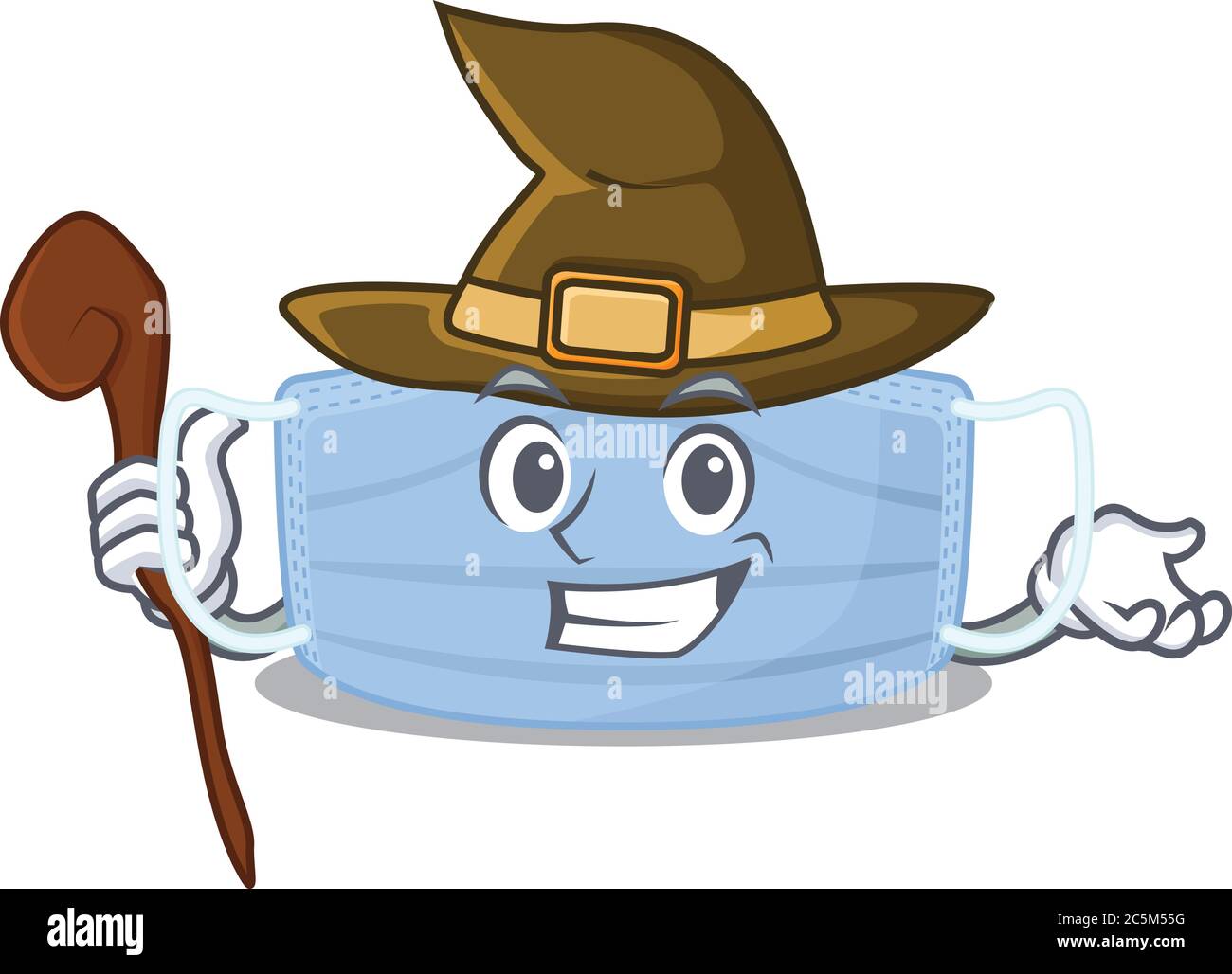 Surgical mask funny but sneaky witch cartoon character design Stock ...